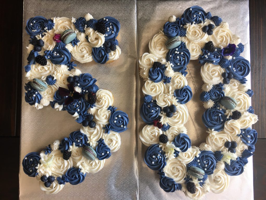 50th Celebration Number Cupcake Cake - Eazy Peazy Lemon Squeezee
